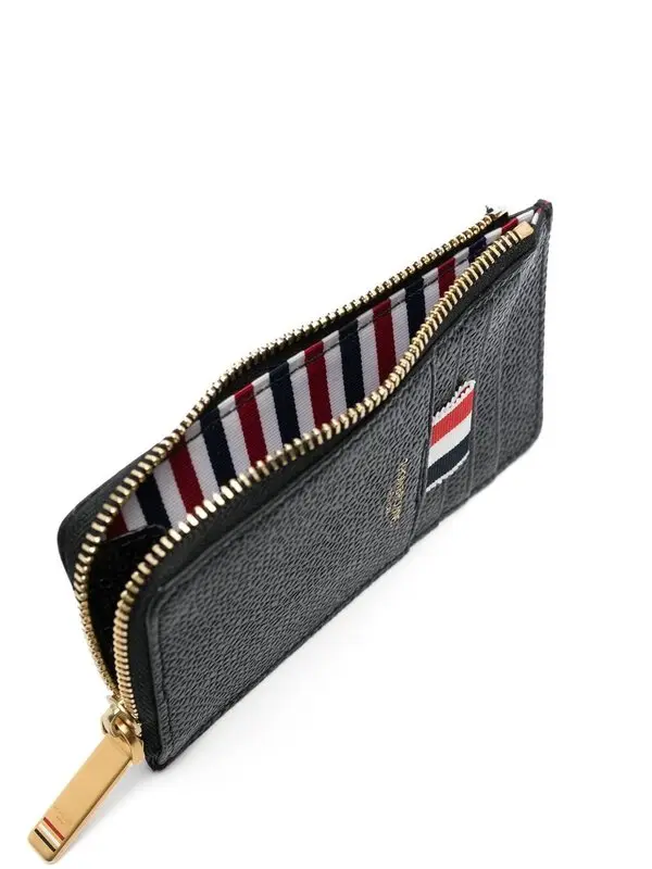 Thom Browne Pebbled-leather Half-zip Wallet - Black