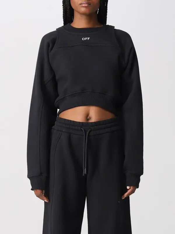 Off-White Sweatshirt With Embroidered Logo - Black