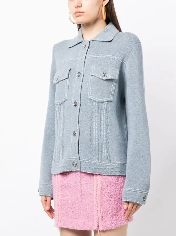 BARRIE Contrast-stitching Denim-effect Jacket
