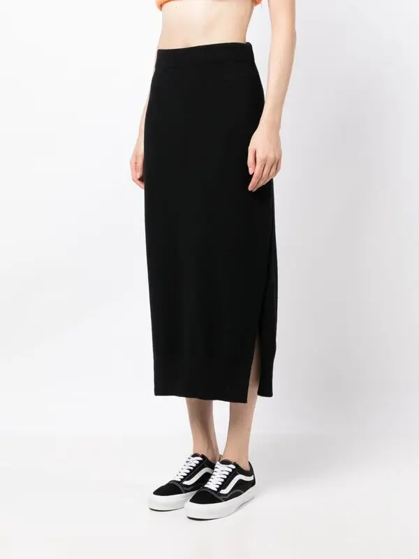 BARRIE High-waisted Knit Skirt - Black