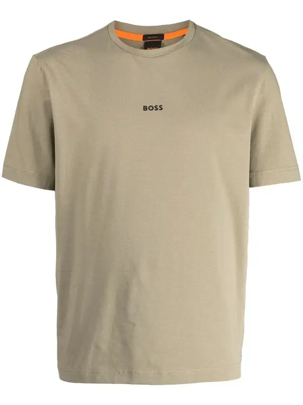 BOSS Logo-print Crew-neck T-shirt - Green