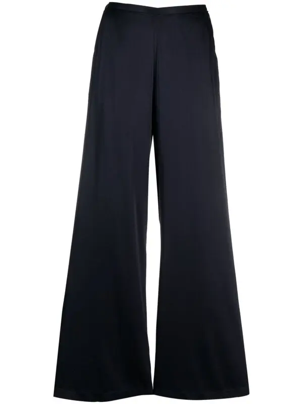 FORTE_FORTE Satin-finish Wide-leg Trousers - Blue