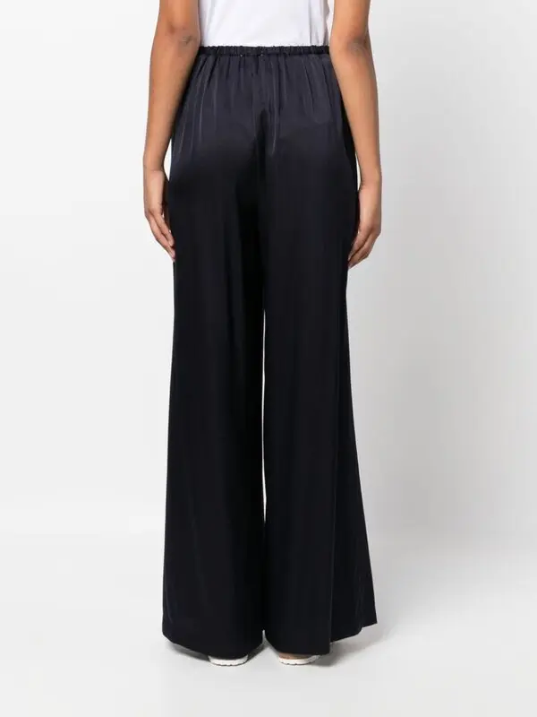 FORTE_FORTE Satin-finish Wide-leg Trousers - Blue