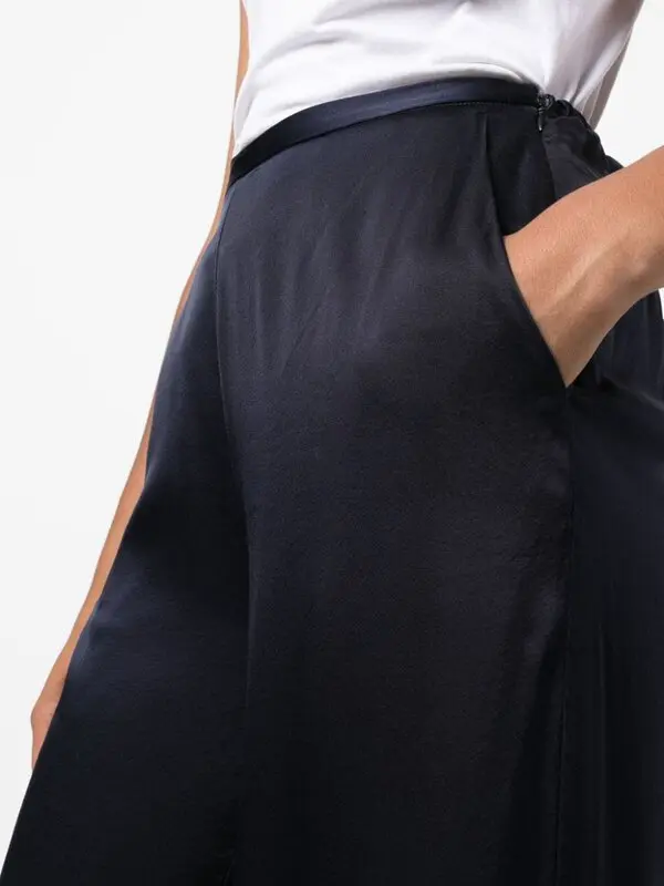 FORTE_FORTE Satin-finish Wide-leg Trousers - Blue