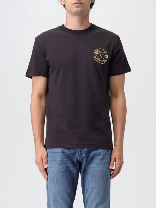 Versace Cotton T-shirt With Logo - Black