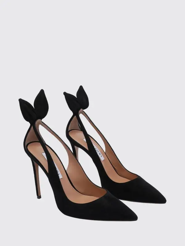 AQUAZZURA Suede Bow Detail Pumps
