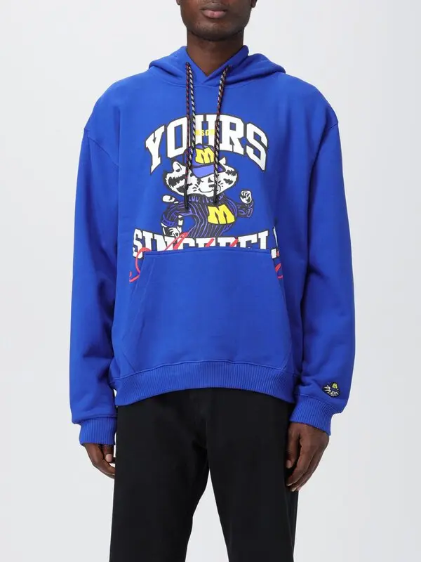 MSGM Cotton Graphic Print Sweatshirt - Blue