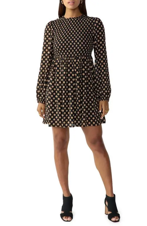 Sanctuary Smocked Babydoll Mini Dress - Medallion