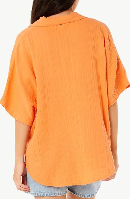 Rip Curl Premium Surf Cotton Gauze Button-up Shirt - Light Orange