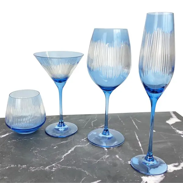 MICHAEL WAINWRIGHT Berkshire Highball Glass, Set Of 2 - Blue