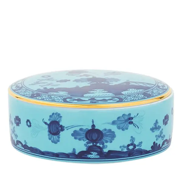 GINORI 1735 Oriente Italiano Round Box With Cover - Blue
