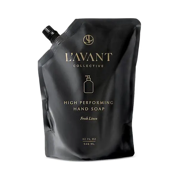 L'AVANT COLLECTIVE Hand Soap Refill Pouch, Fresh Linen 32 Oz - Gray