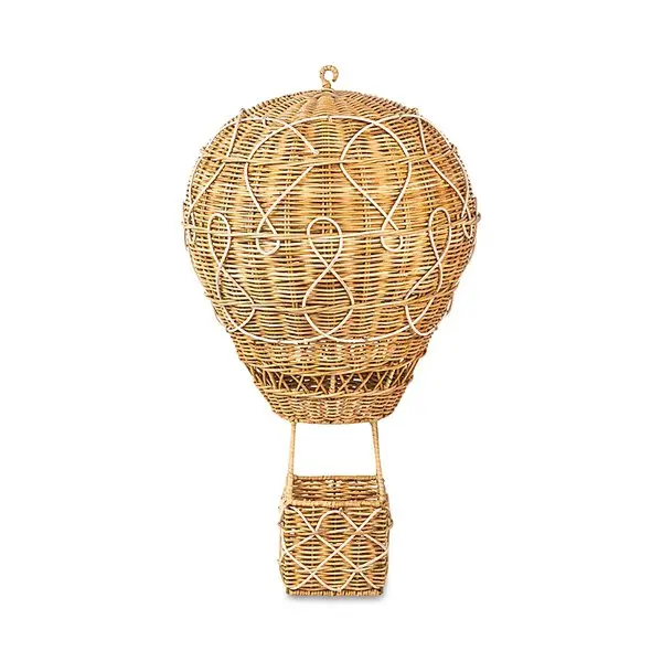JULISKA Provence Whitewash Large Hot Air Balloon Basket - Rattan
