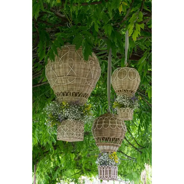 JULISKA Provence Whitewash Large Hot Air Balloon Basket