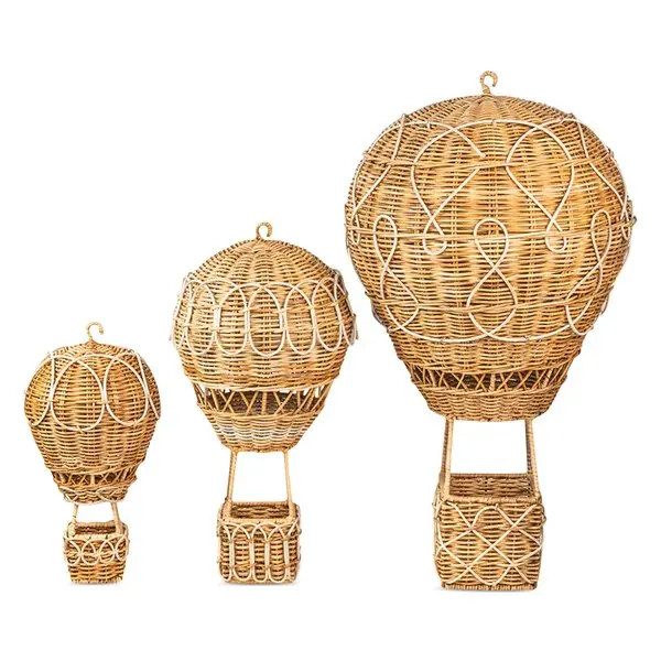 JULISKA Provence Whitewash Large Hot Air Balloon Basket