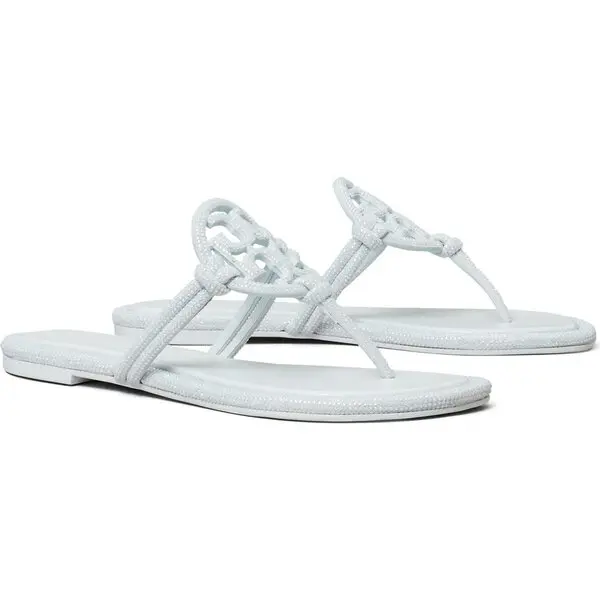 Tory Burch Miller Knotted Pavé Thong Sandal - Light Summit