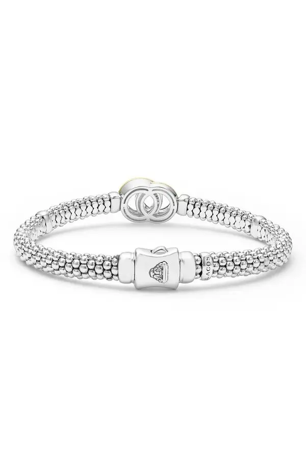 Lagos Signature Caviar Interlock Circle Bracelet - Silver