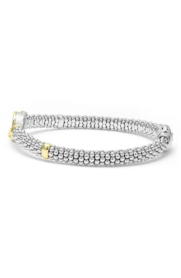 Lagos Signature Caviar Interlock Circle Bracelet - Silver