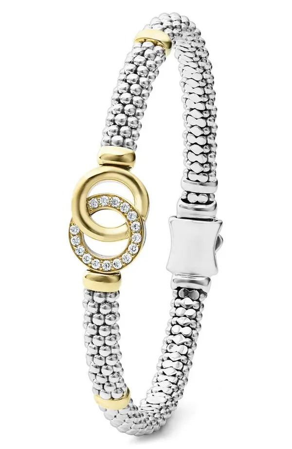 Lagos Signature Caviar Interlock Circle Bracelet - Silver