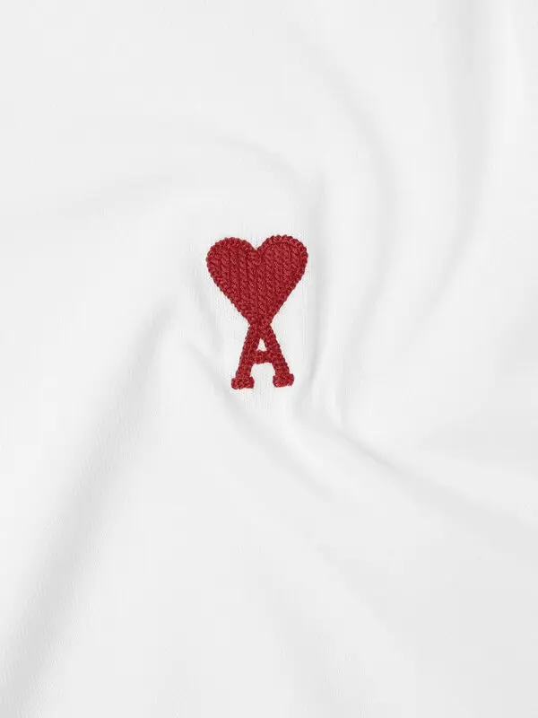AMI Paris Logo-embroidered Organic Cotton-jersey T-shirt