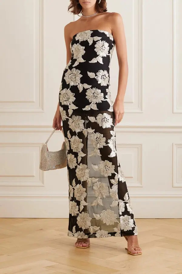 remain maxi mesh dress Remain Birger Christensen Net Sustain Albertina AppliquéD Stretch Recycled-Mesh  Maxi Dress In Multi - 50% Off