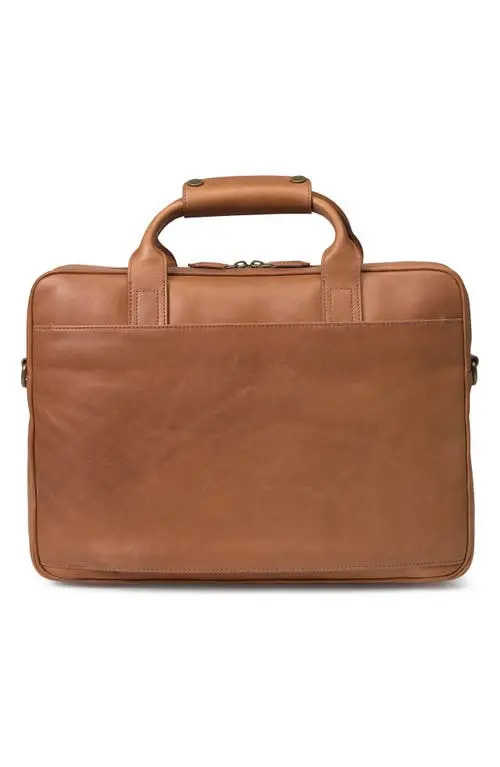 Johnston & Murphy Rhodes Leather Briefcase - Tan Full Grain
