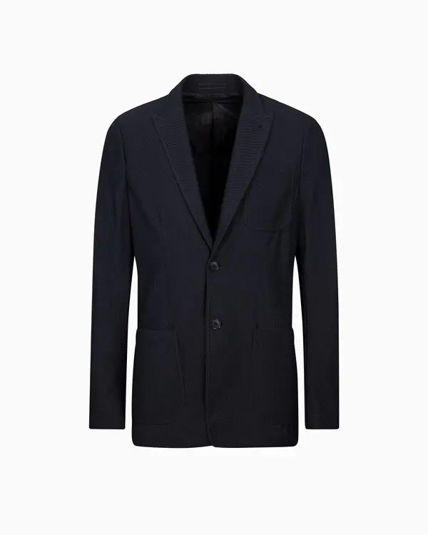 Giorgio Armani Icon Single-breasted Jacket - Navy Blue