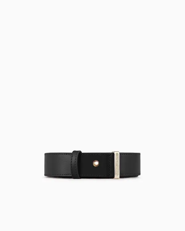 Giorgio Armani Palmellato-leather La Prima Belt - Black