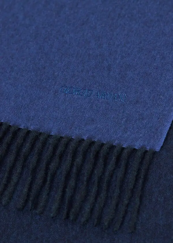 Giorgio Armani Cashmere Scarf With Embroidered Logo
