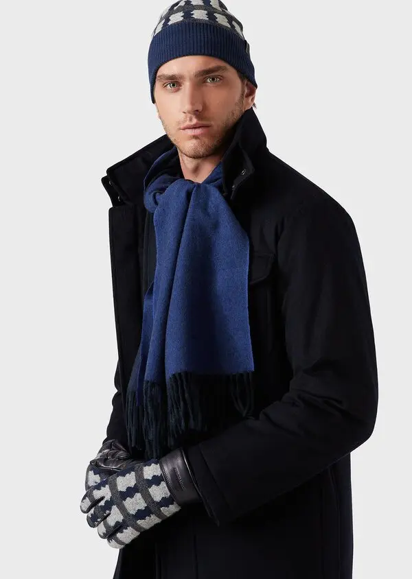 Giorgio Armani Cashmere Scarf With Embroidered Logo