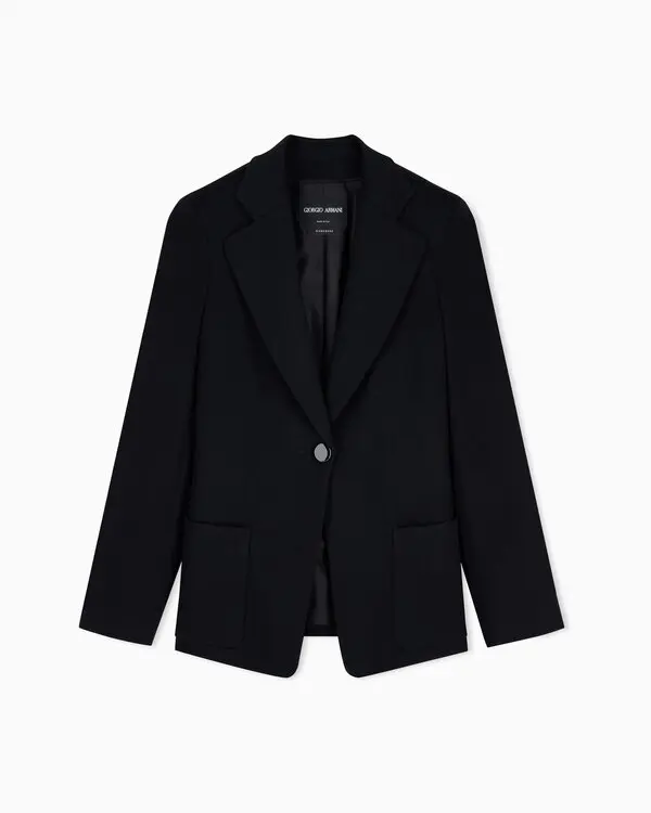 Giorgio Armani Single-breasted Virgin Wool And Cashmere Jacket - Black