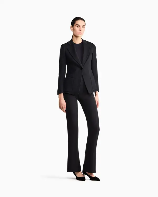 Giorgio Armani Single-breasted Virgin Wool And Cashmere Jacket - Black