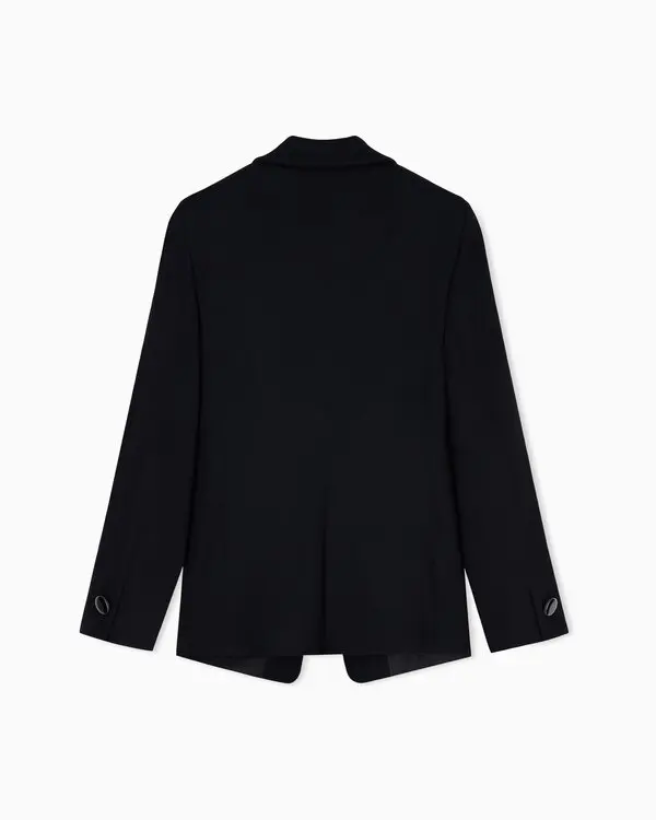 Giorgio Armani Single-breasted Virgin Wool And Cashmere Jacket - Black