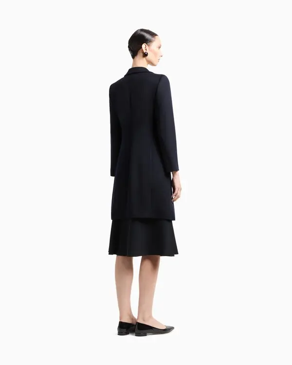 Giorgio Armani Pure Cashmere Single-breasted Coat - Navy_blue
