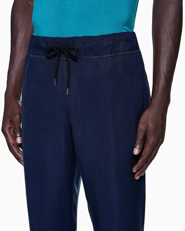 Giorgio Armani Icon Cupro Trousers - Navy Blue