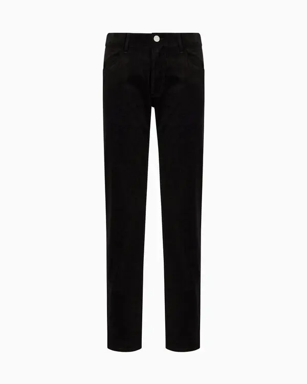 Giorgio Armani Regular-fit Trousers In Ribbed Cotton And Cashmere - Black