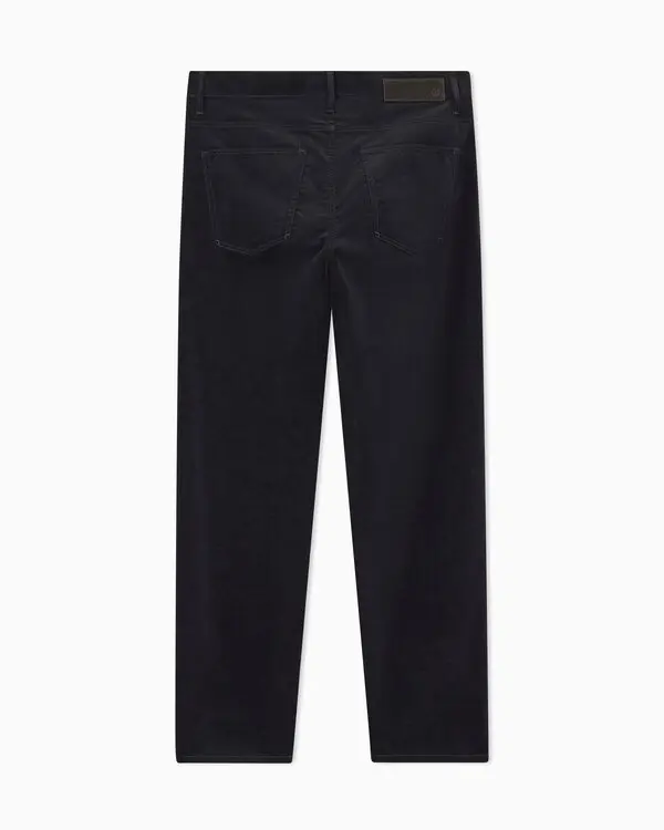 Giorgio Armani Regular-fit Trousers In Ribbed Cotton And Cashmere - Black