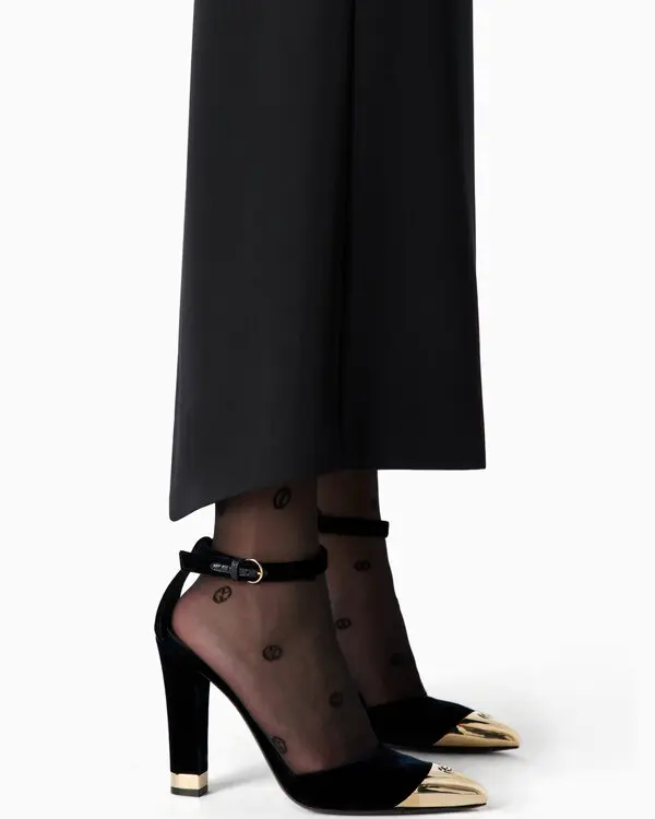 Giorgio Armani Barathea Wool And Velvet Midi Skirt