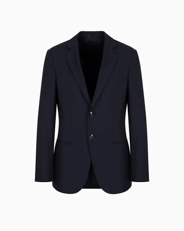Giorgio Armani George Line Single-breasted Jacket In Cashmere - Navy_blue
