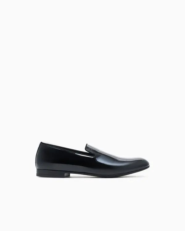 Giorgio Armani Patent Leather Loafers - Black