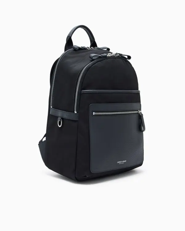 Giorgio Armani Recycled-nylon And Pebbled-leather Backpack