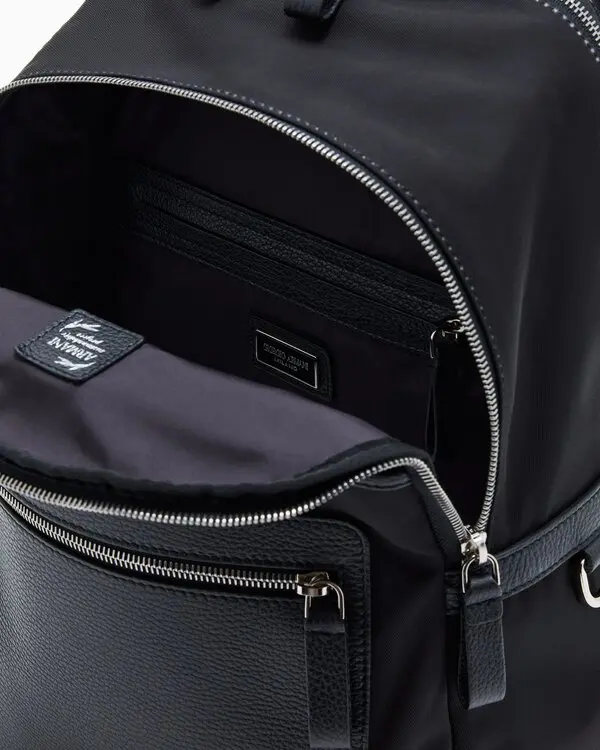Giorgio Armani Recycled-nylon And Pebbled-leather Backpack