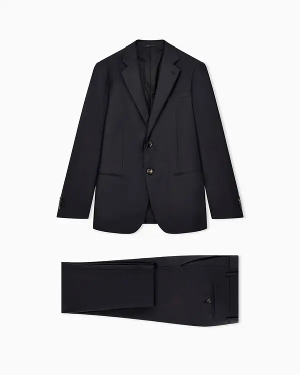 Giorgio Armani Soho Line Single-breasted Suit In Wool And Cashmere - Black