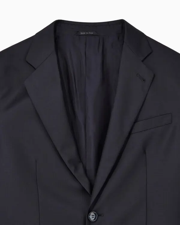 Giorgio Armani Soho Line Single-breasted Suit In Wool And Cashmere - Navy_blue