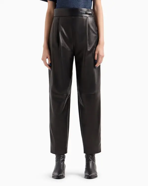 Giorgio Armani Straight-cut Nappa-leather Trousers