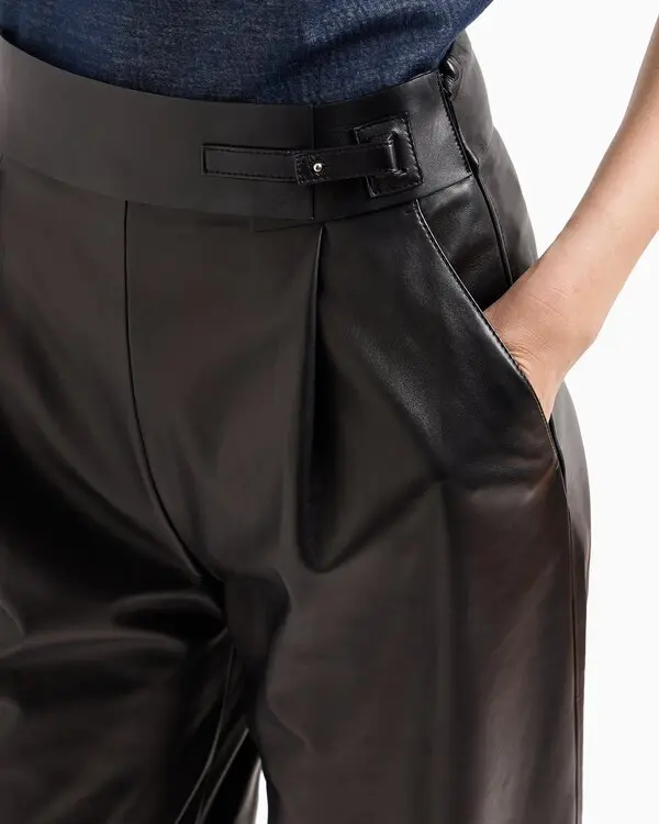 Giorgio Armani Straight-cut Nappa-leather Trousers