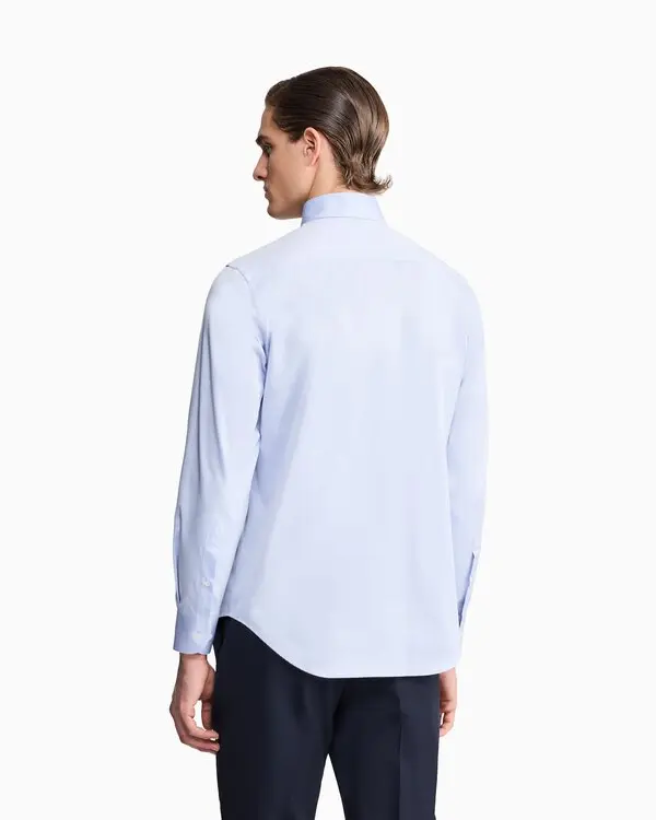 Giorgio Armani Cotton Twill Shirt - Light Blue