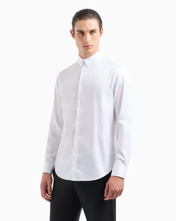Giorgio Armani Cotton Twill Shirt - White