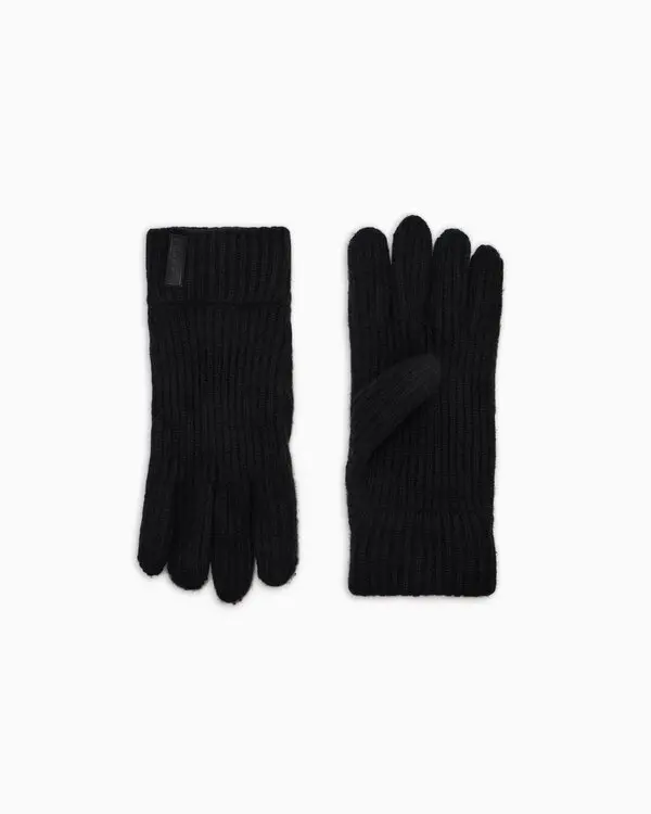 Giorgio Armani Cashmere Knit Gloves - Black