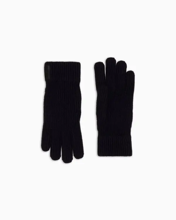 Giorgio Armani Cashmere Knit Gloves - Blue